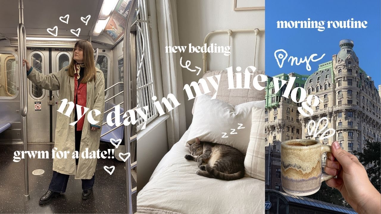 nyc day in my life vlog ☕️🪴💋 morning routine + date night get ready ...