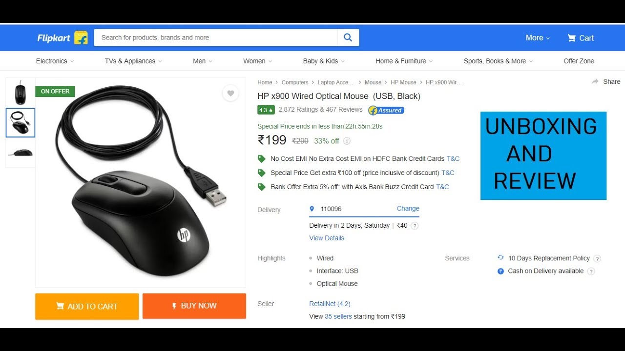 HP x900 Wired Optical Mouse (USB, Black) | Unboxing and Review | In ...