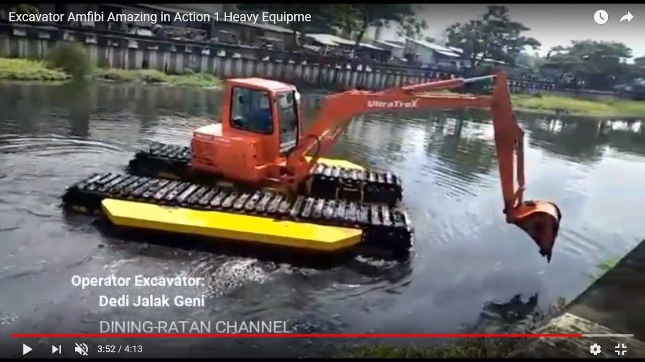 Excavator Amfibi Amazing in Action 1 Heavy Equipment - YouTube