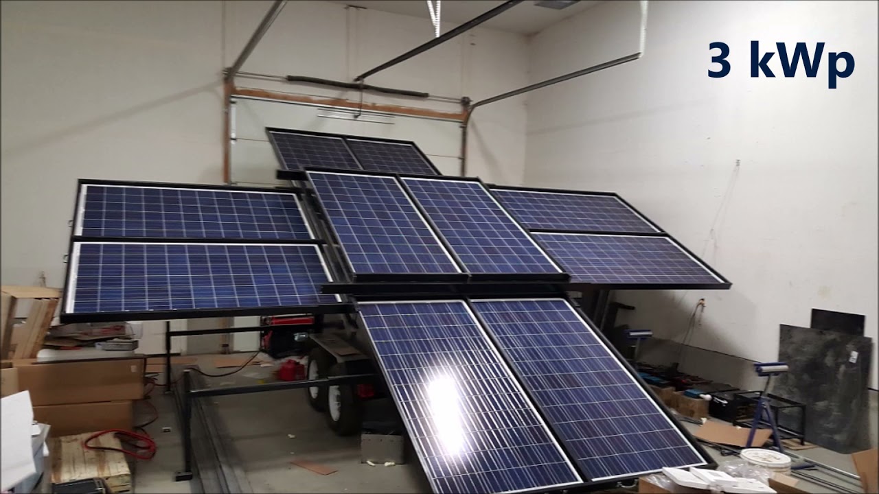 Compact car trailer with 3 kWp folding Solar PV panels & 30 KWh ...