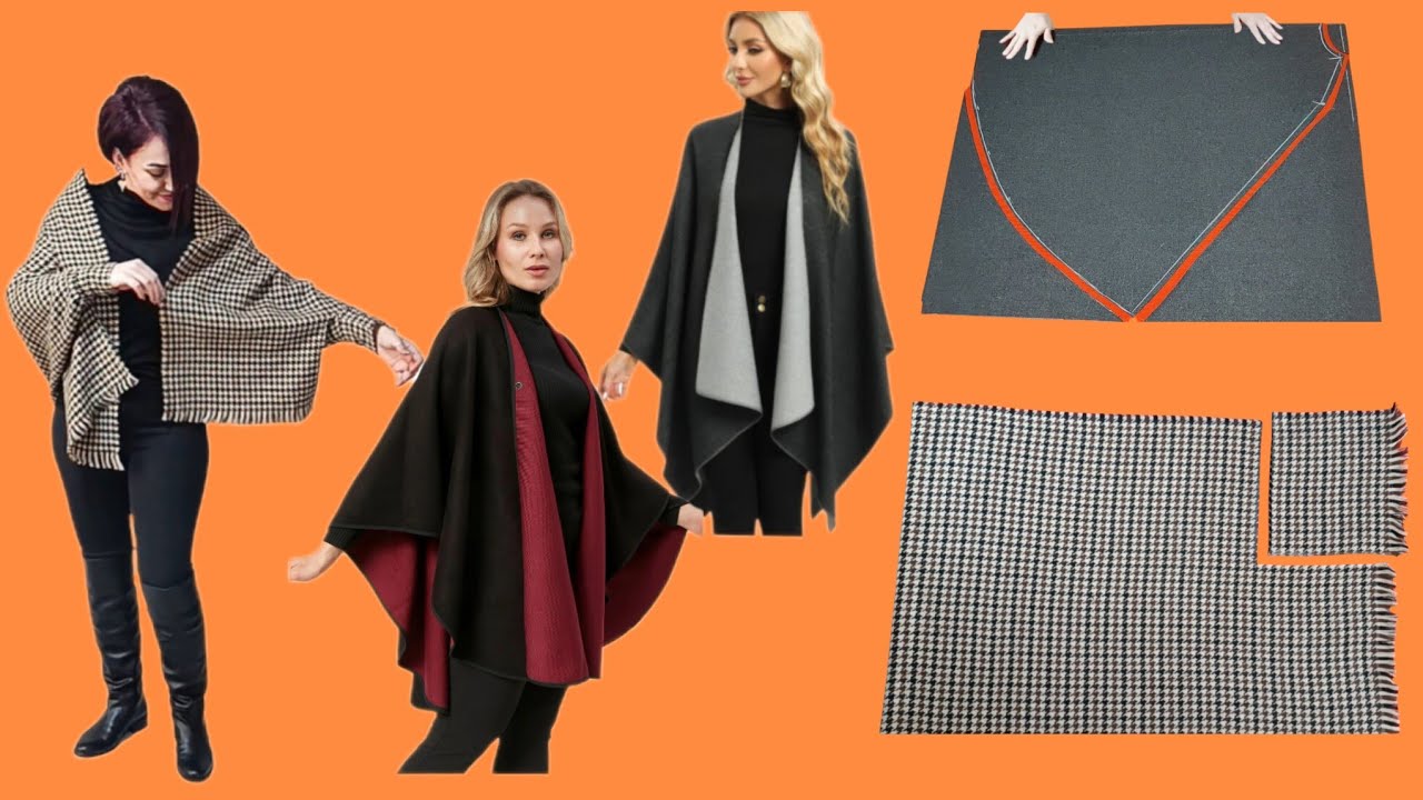 💥4 Practical Poncho Shawl Cutting and Sewing That You Will Love to Use ...