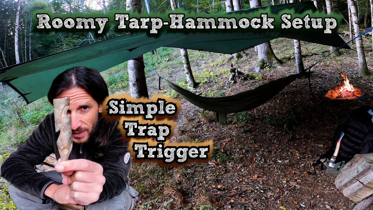 Solo Adventure in the Wilderness: Crafting a Tarp Shelter, Clever Trap ...