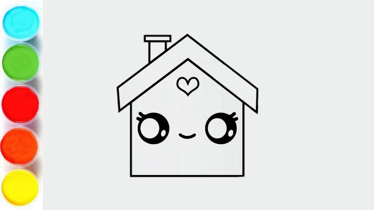 How to Draw a Cute House - Easy Step-by-Step Tutorial for Kids #13 ...