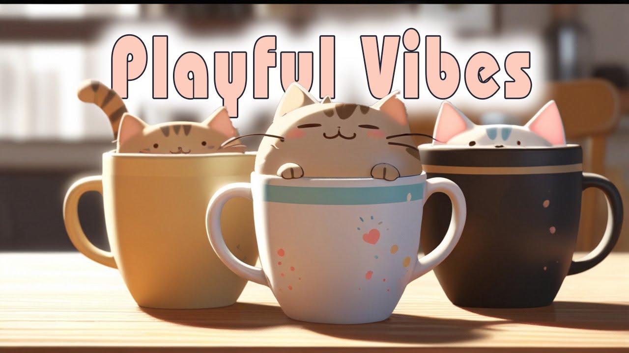 Playful Vibes: Cute Lofi Music for a Cozy Mood 🌸 🎵 1 Hour Song ☕ ...