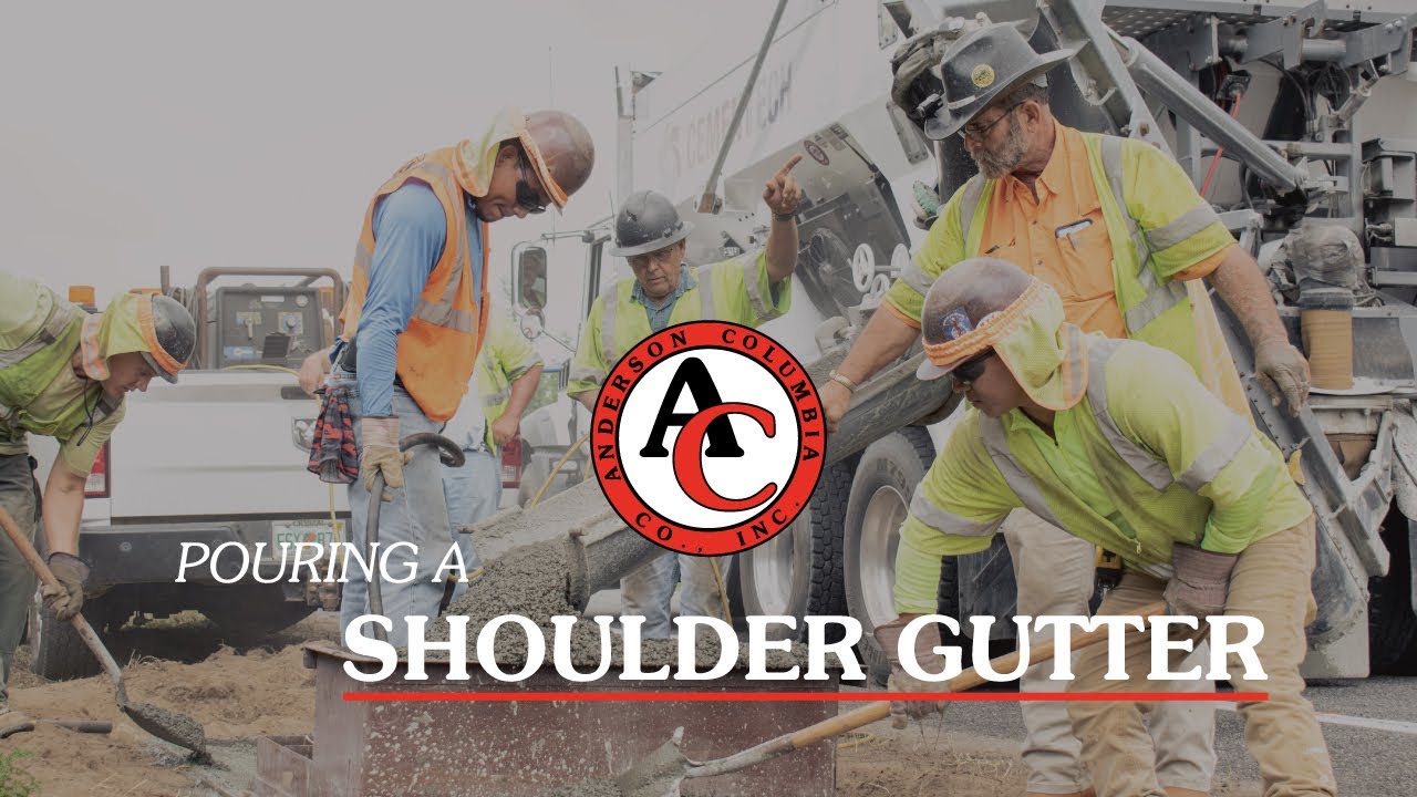 Pouring a Shoulder Gutter - YouTube