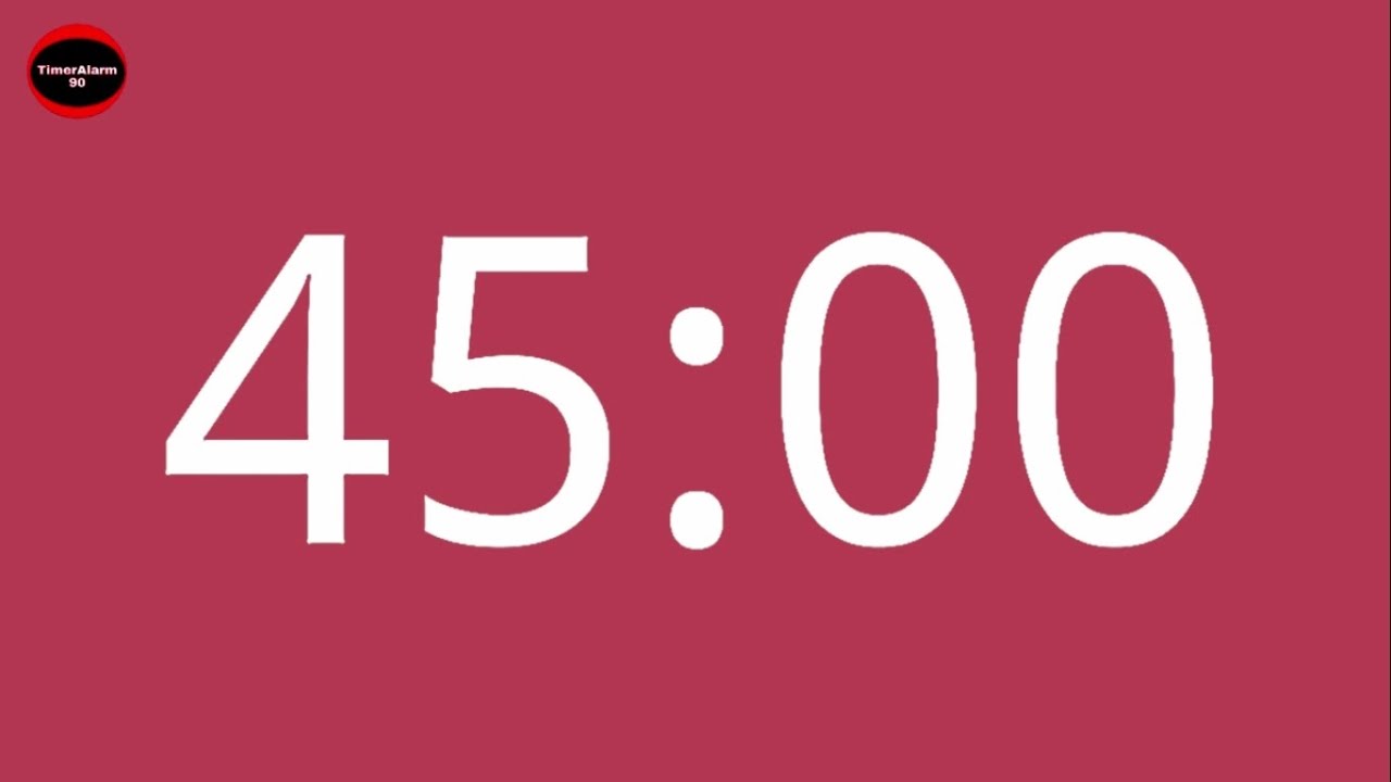 45 Minutes Countdown Timer with Alarm | Timeralarm90 - YouTube