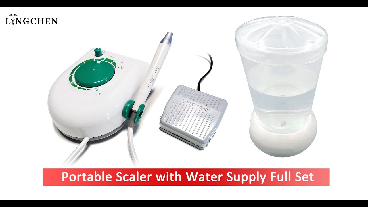 Dental portable scaler with LED light with water bottle - YouTube