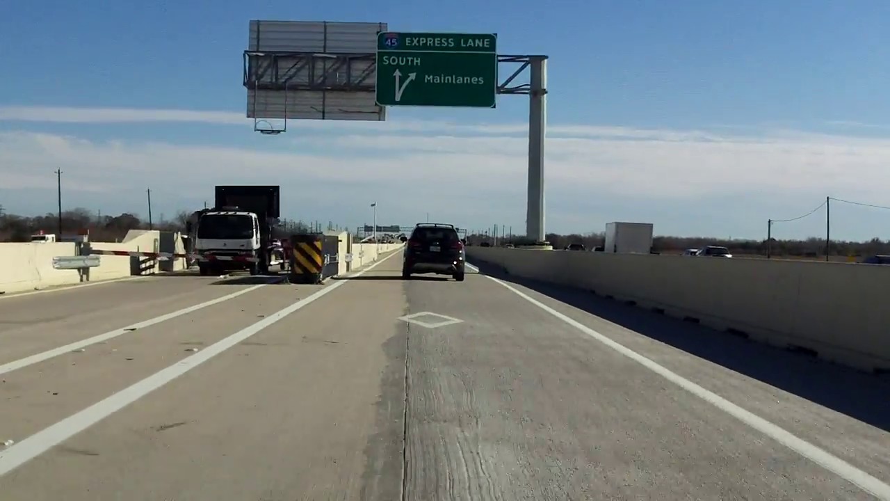 Gulf Freeway (Interstate 45 Exits 40 to 30) southbound (Express Lanes ...
