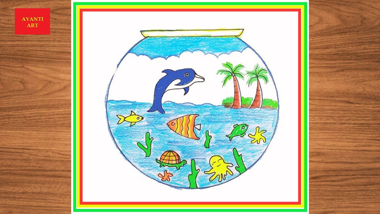 World Ocean Day Drawing || World Ocean Day Poster || Ocean Day Drawing ...