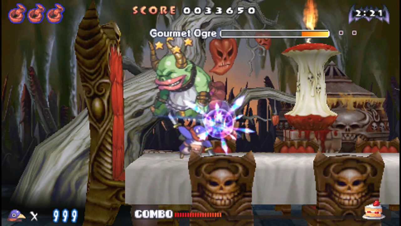 Prinny PSP - Boss Battle Gourmet Ogre - YouTube
