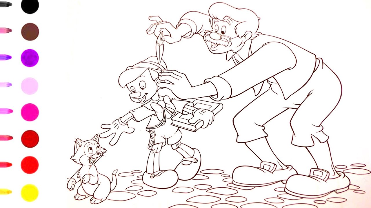 drawing,coloring, painting Kid with Father and nice Cat Step by Step# ...