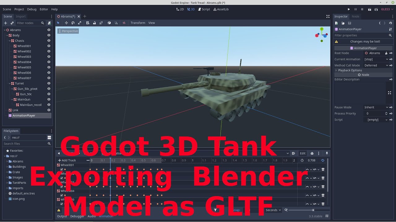 Godot 3D Tank - GLTF export - YouTube