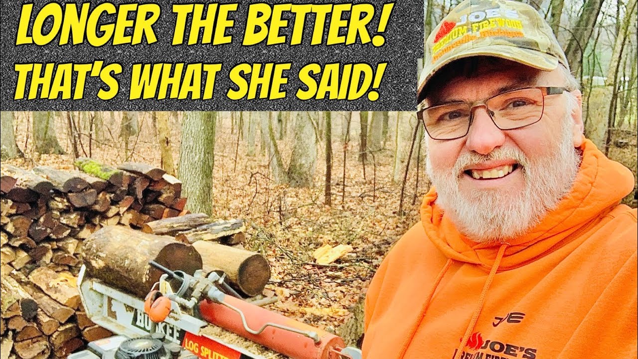 FIREWOOD | Splitting/stacking long (19"-26"+) cut black locust - YouTube