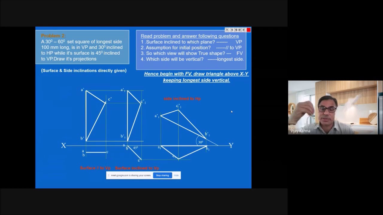 Engineering Drawing Lecture 24 Recording (Projections of Planes ...