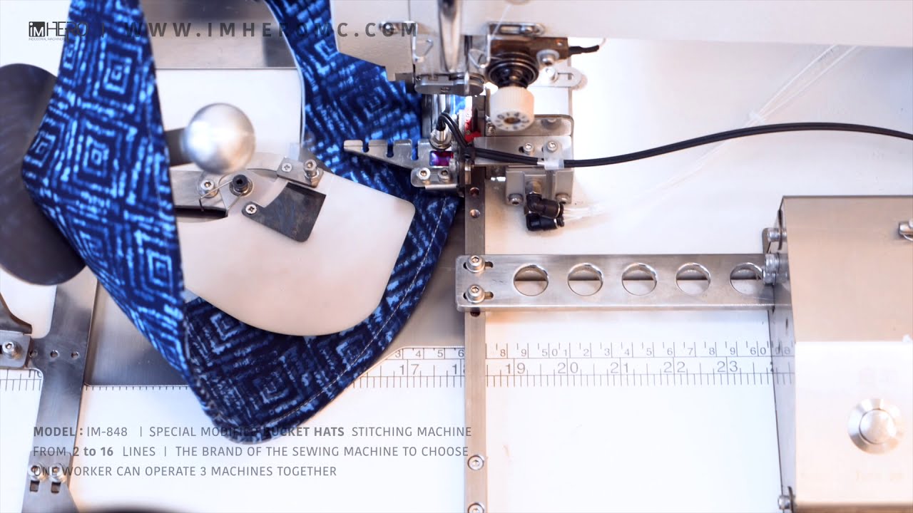 Modified Bucket Hat Brim Automatic Stitching Machine - YouTube