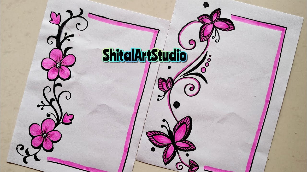 Pink Border Designs 🩷/Project Work Designs/A4 Sheet/Assignment Front ...