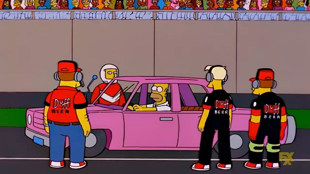 Homero en la pista de carreras - Los Simpson HD - YouTube