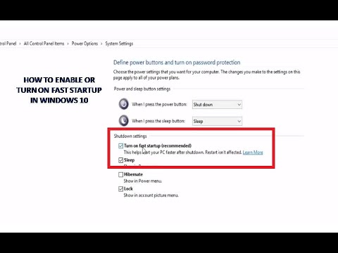 How to Enable or Turn on Fast Startup In Windows 10 - YouTube