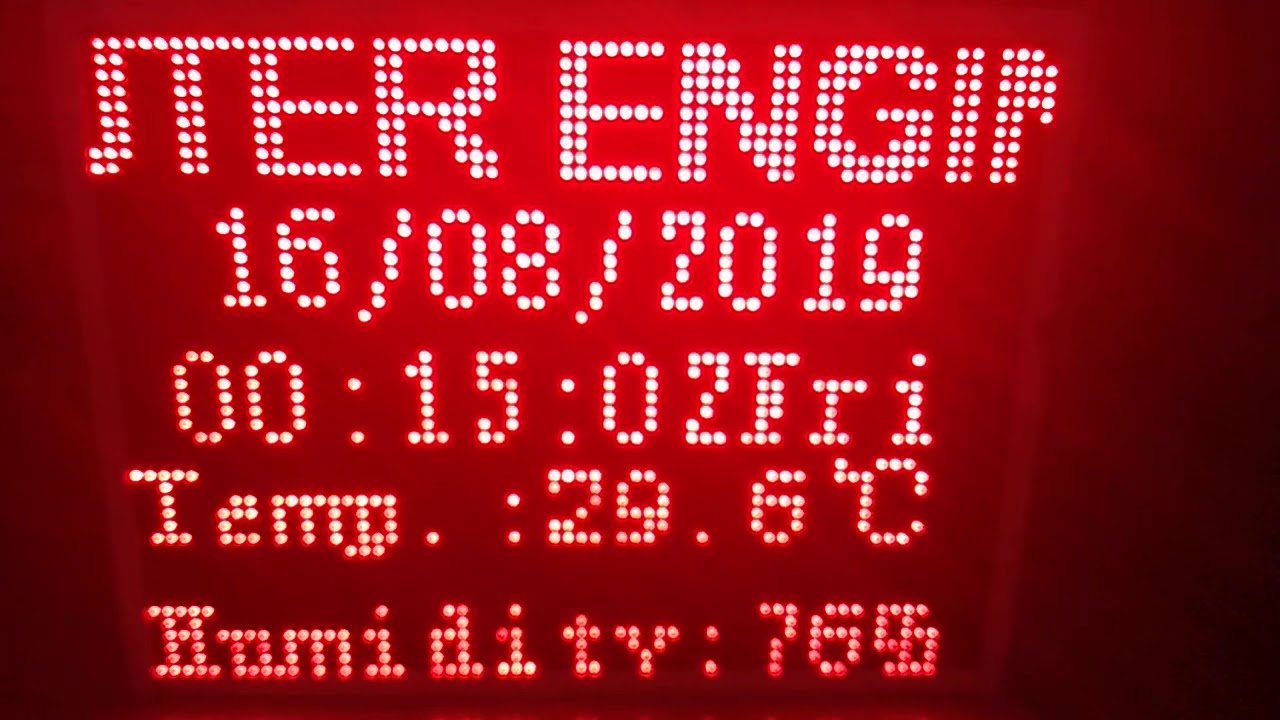 Digital Display Board With Temperature And Humidity - YouTube