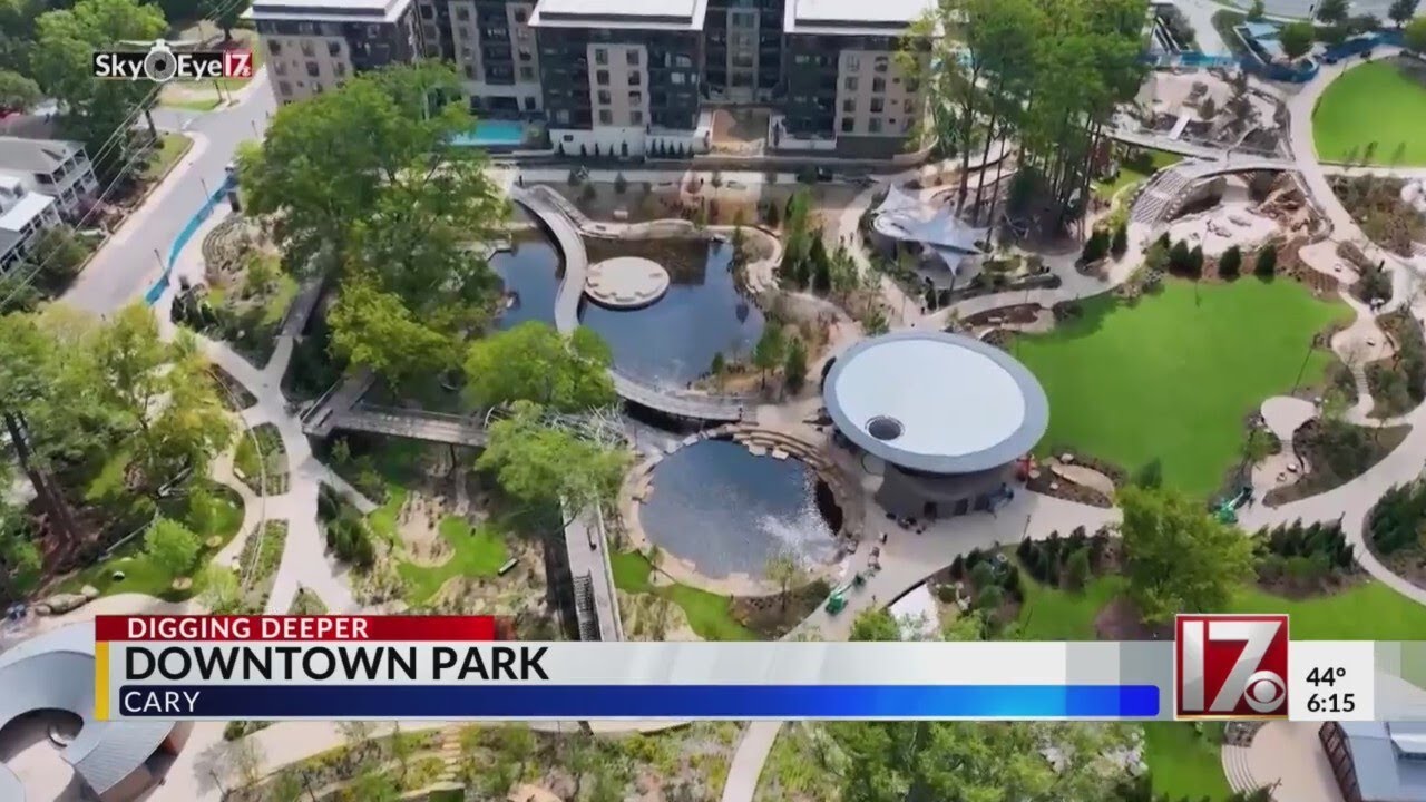 New technology at downtown park in Cary - YouTube