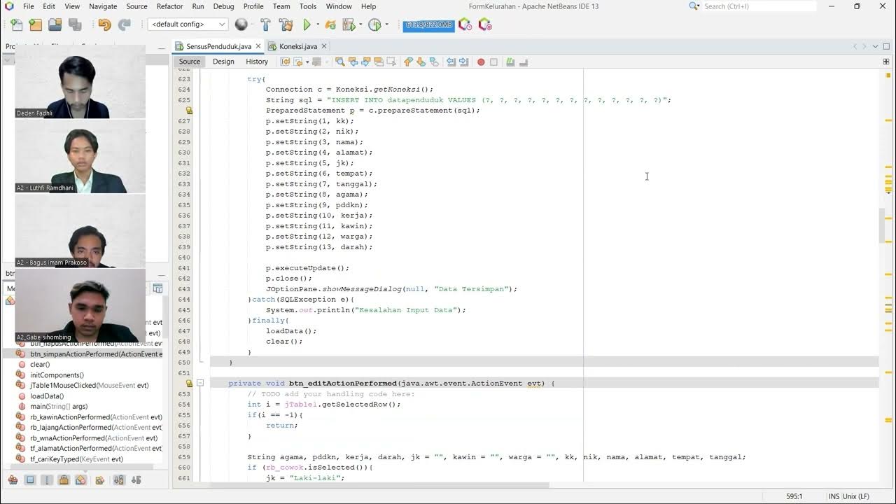 Aplikasi CRUD java netbeans data sensus penduduk modern anti error ...
