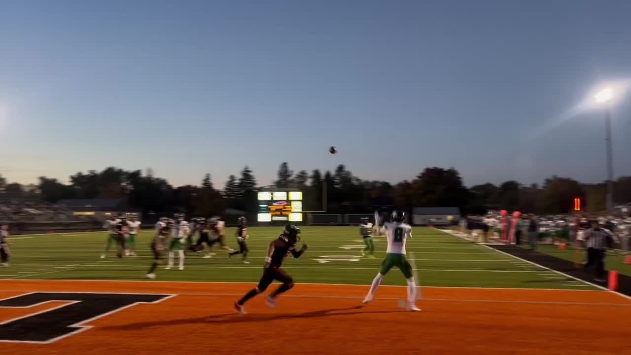 Kalispell Glacier quarterback Jackson Presley throws a touchdown pass ...