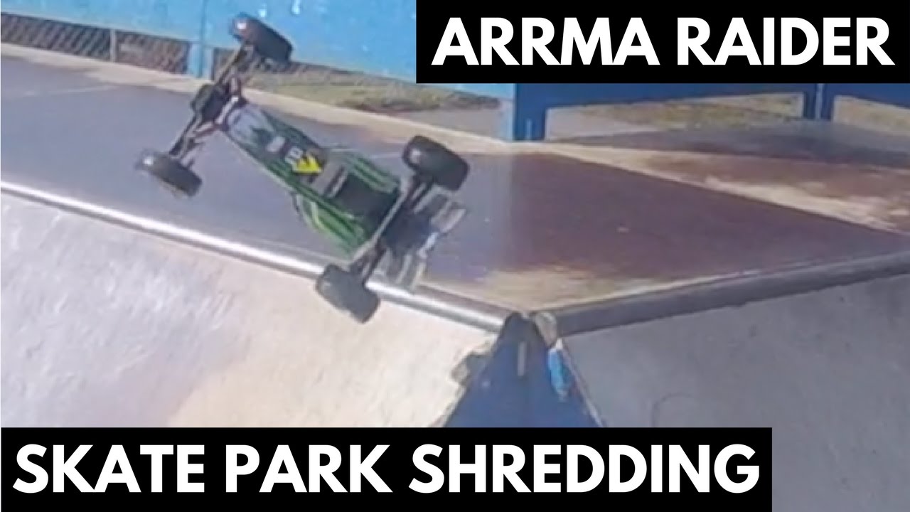 Arrma Raider XL RC Car Shreds NJ Skate Park - And Breaks! - YouTube