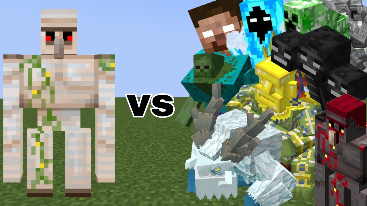 Iron Golem VS All Minecraft Boss Mobs - Minecraft Mobs Battle || Iron ...
