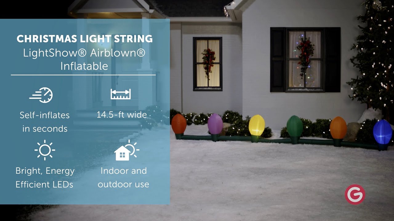 CHRISTMAS LIGHT STRING LightShow® Airblown® Inflatable - YouTube
