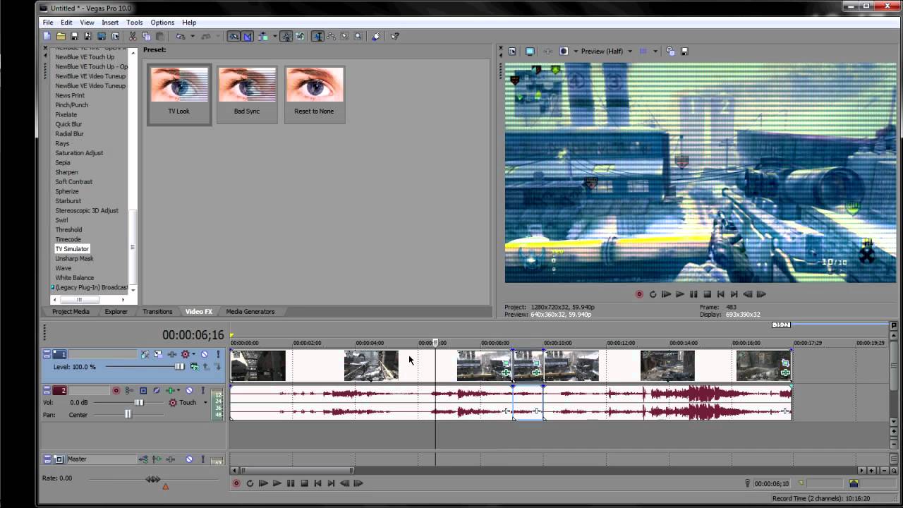 Sony Vegas | How to do the "TV Bad Sync" effect - YouTube