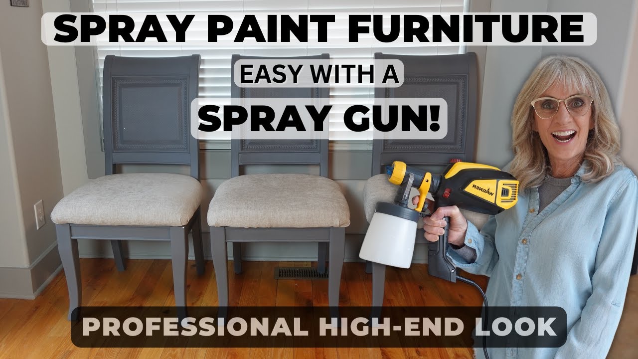 USING A PAINT SPRAY GUN FURNITURE MAKEOVER - YouTube