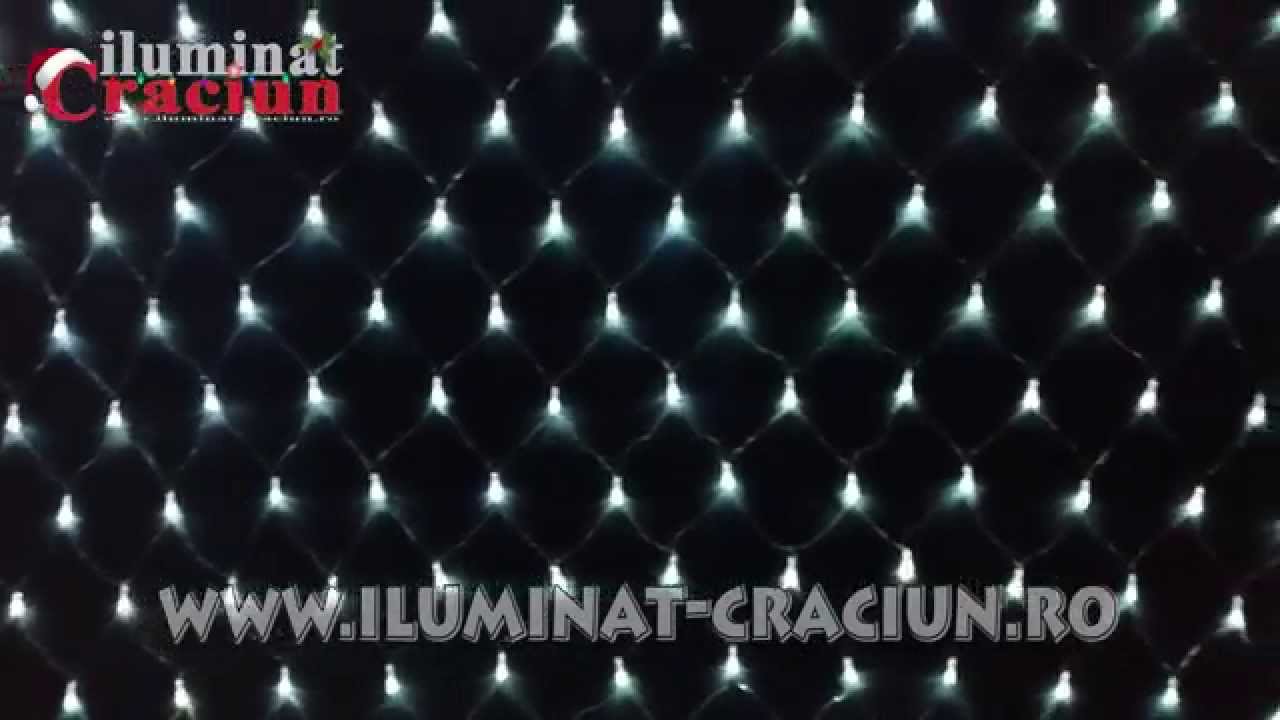 Iluminat craciun - Instalatie Plasa LED CDL interior - YouTube