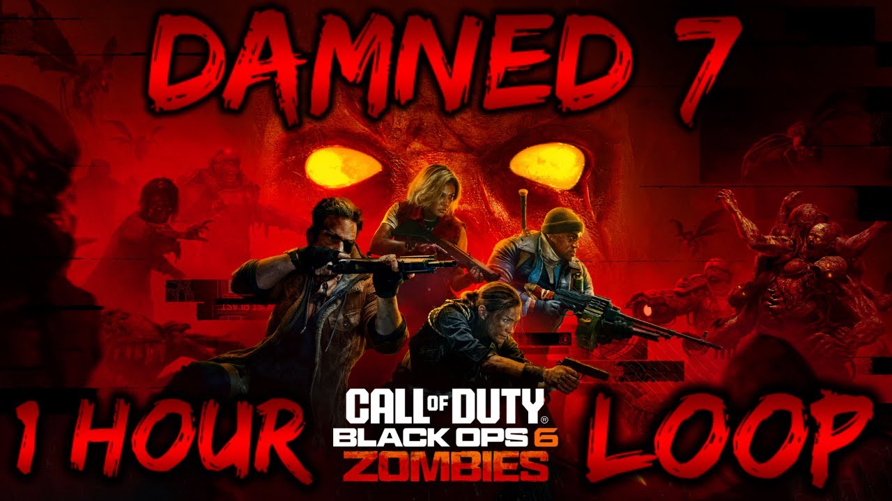 BLACK OPS 6 ZOMBIES MENU MUSIC - "DAMNED 7" 1 HOUR LOOP!! (OST) 1080p ...