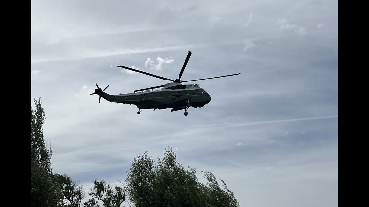 VH-3D Seaking "Marine One" helicopter landing at Omaha Beach DZ - YouTube
