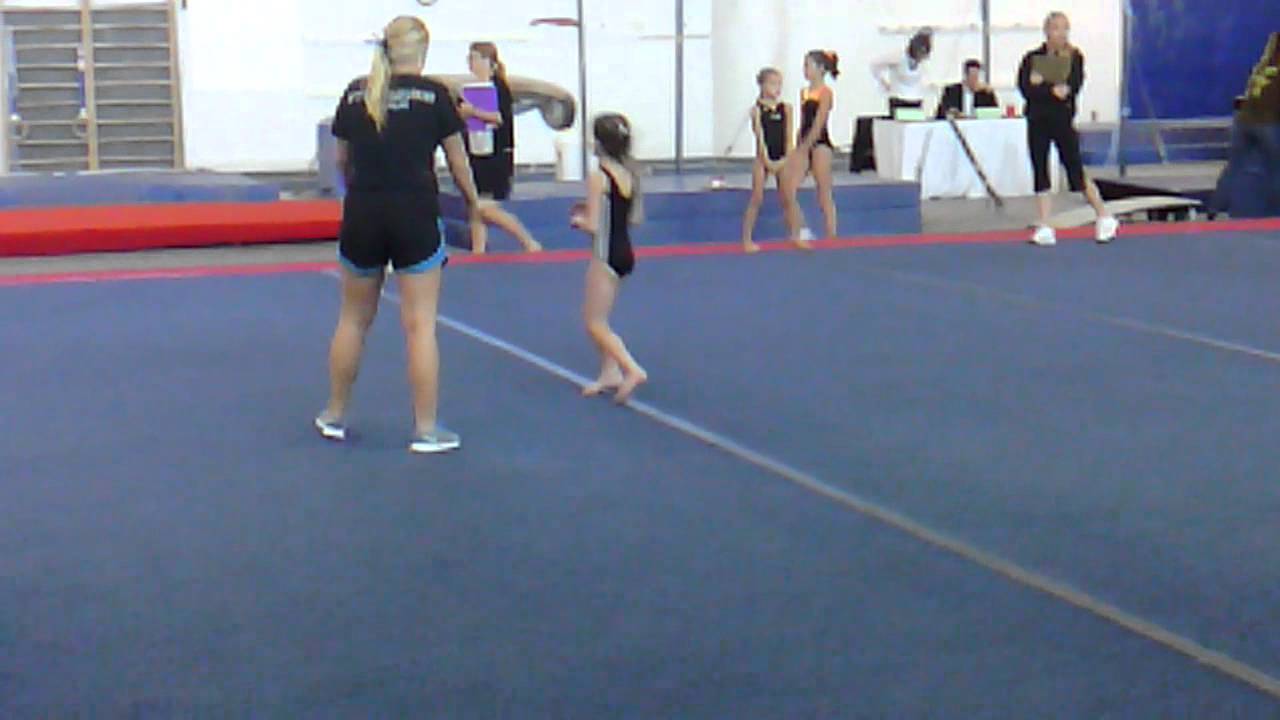 Sophia - 2 step round off hurdle practice - YouTube