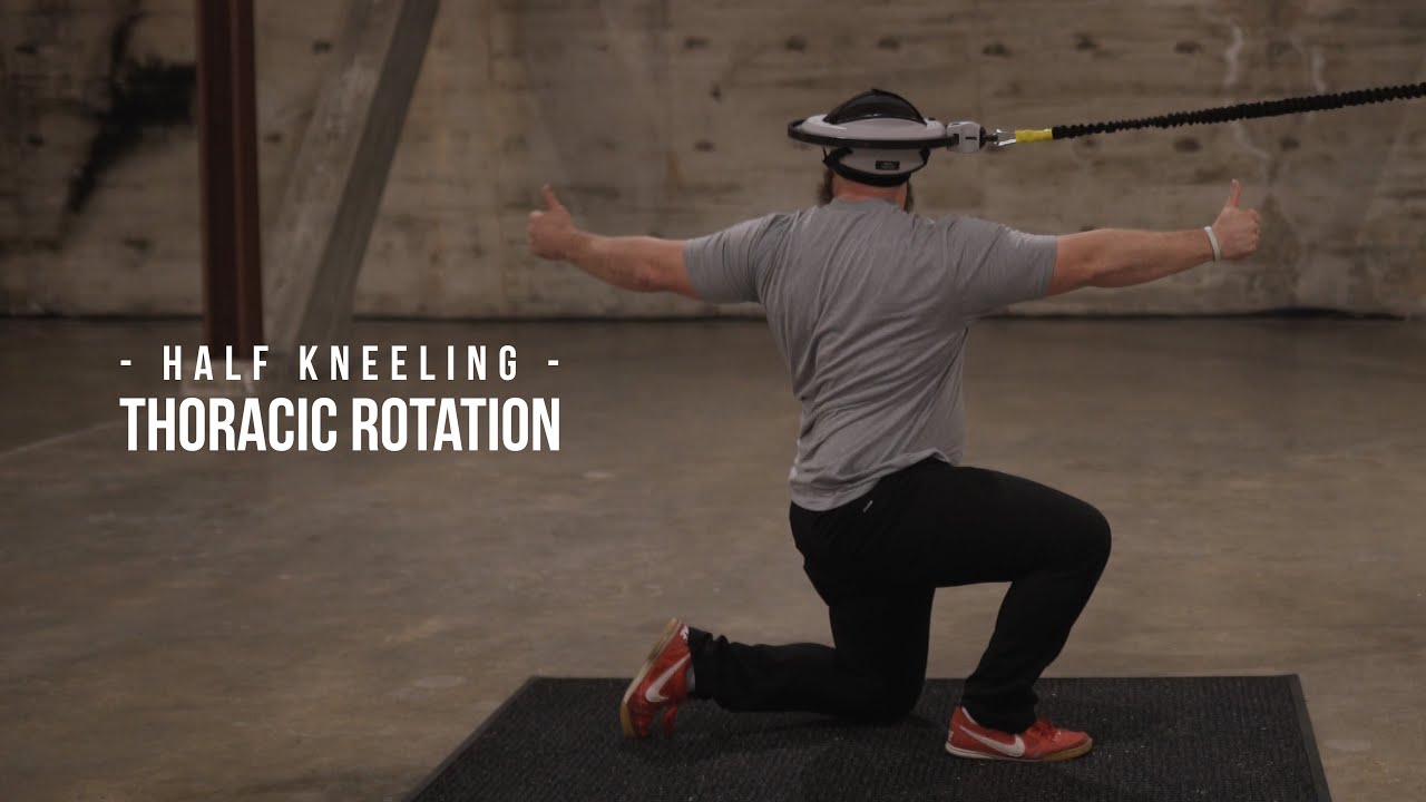 Half Kneeling Thoracic Rotation | Iron Neck Exercises - YouTube