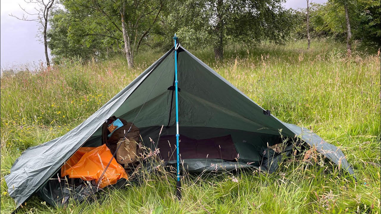 Tarp camp setup in a monsoon shower by a Scottish Loch - YouTube