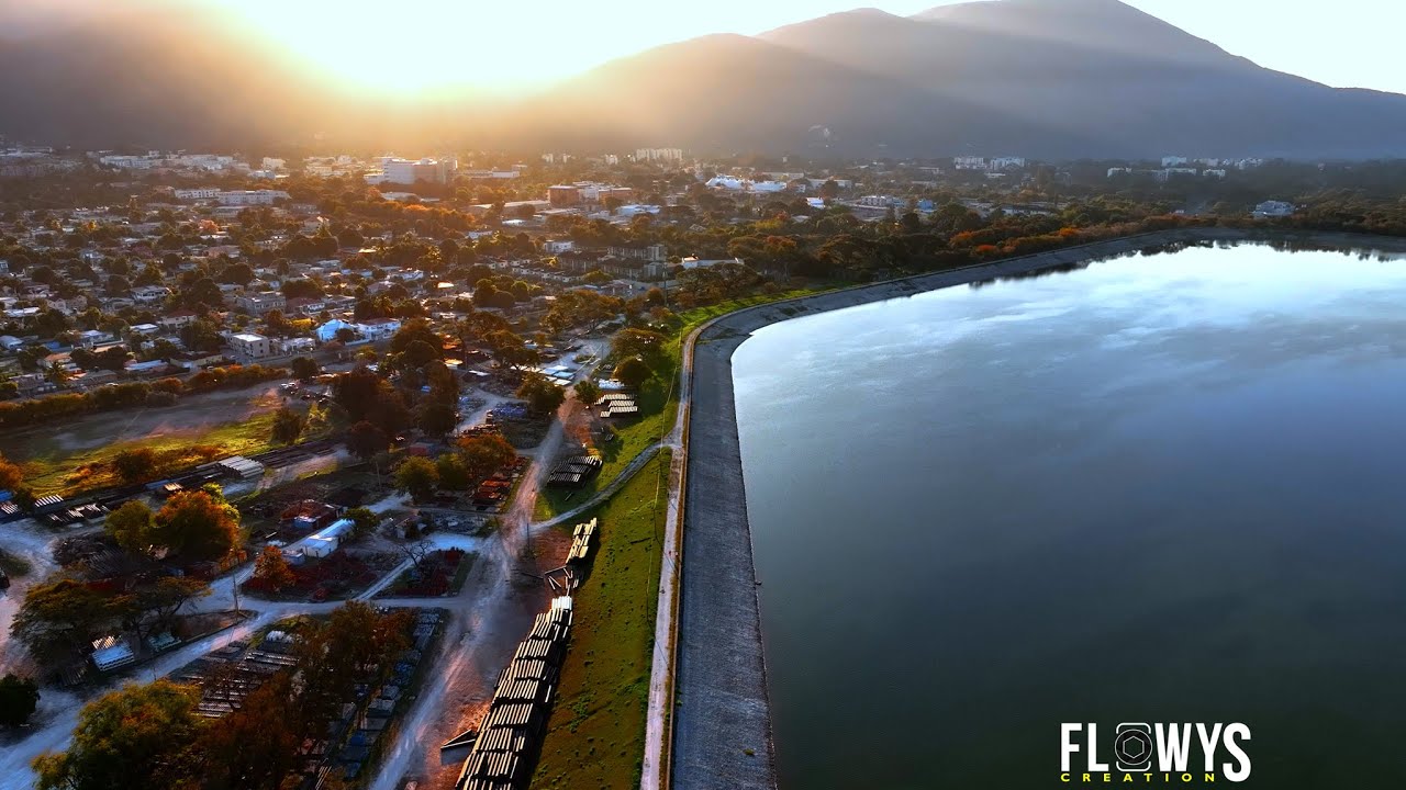 4K Drone tour at sunrise around Mona Reservoir, Jamaica using DJI MAVIC ...