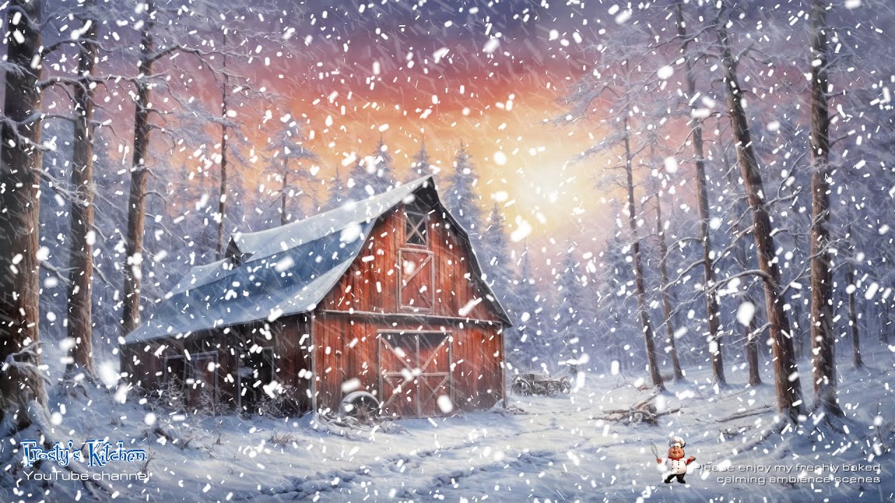 Relaxing Ambience An Old Wooden Barn In A Snow Blizzard 13 - YouTube