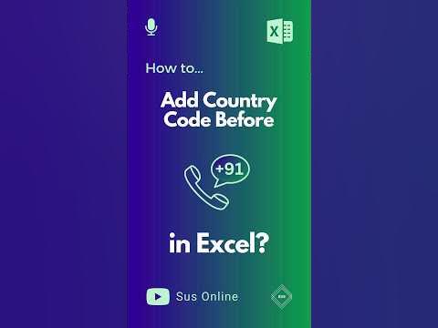 Excel Tips for Adding Country Code before Phone Number #excel #learnexcel - YouTube