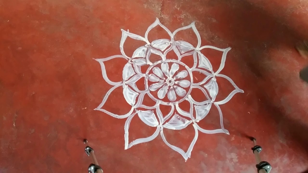 Beautiful alpona design for children's - YouTube