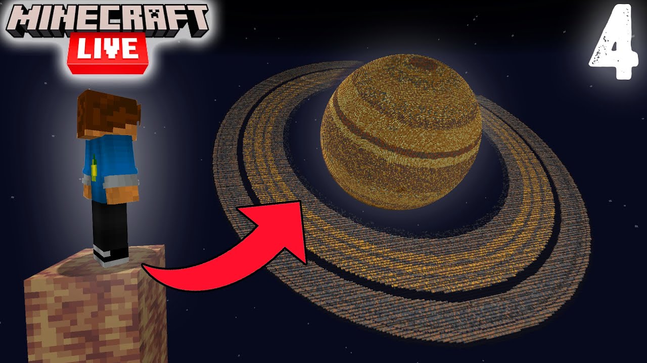 Building Saturn in Survival Minecraft! LIVE #4 - YouTube