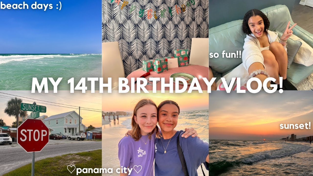 MY 14TH BIRTHDAY VLOG!!! beach days, sunset, waterpark, and more♡ - YouTube