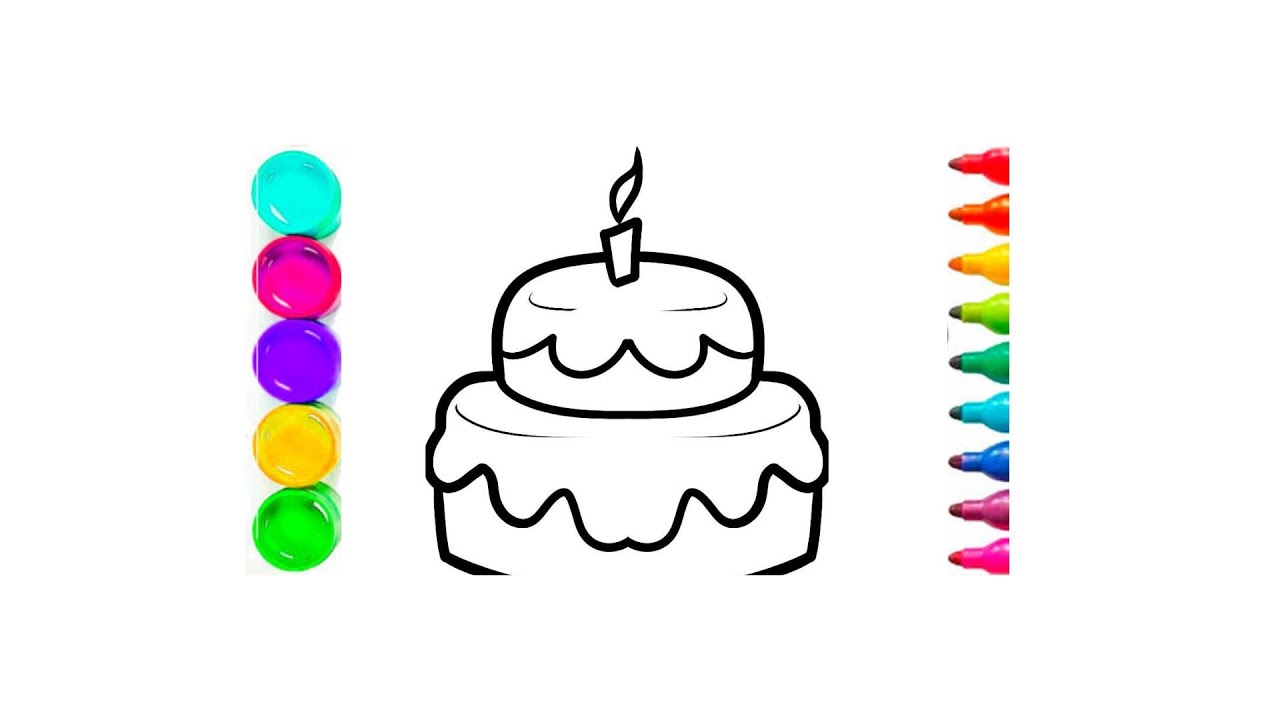 how to draw a cake. for kids. beautiful cake - YouTube