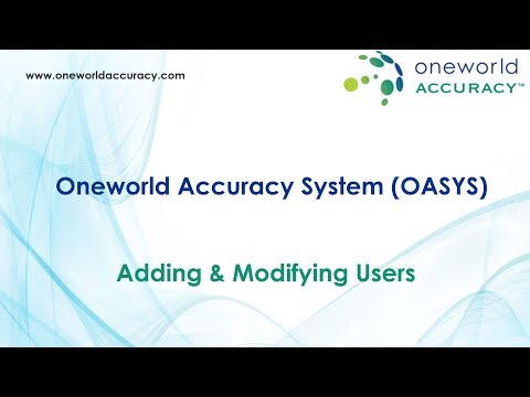 OASYS tutorials - Adding and modifying users - YouTube