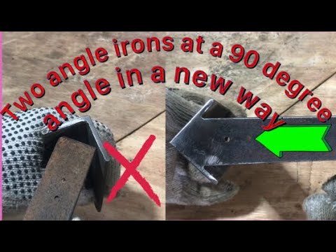 Welding two angle irons at a 90 degree angle in a new way - YouTube