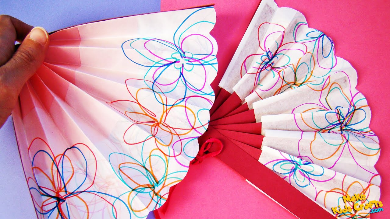Comment faire un éventail en papier? | Deux versions | Artisanat Facile ...