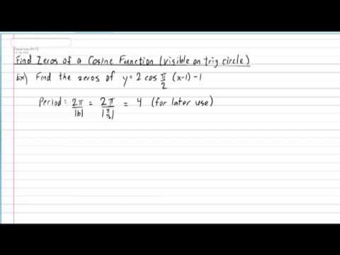 Find Zeros of Cosine Function from Trig Circle - YouTube