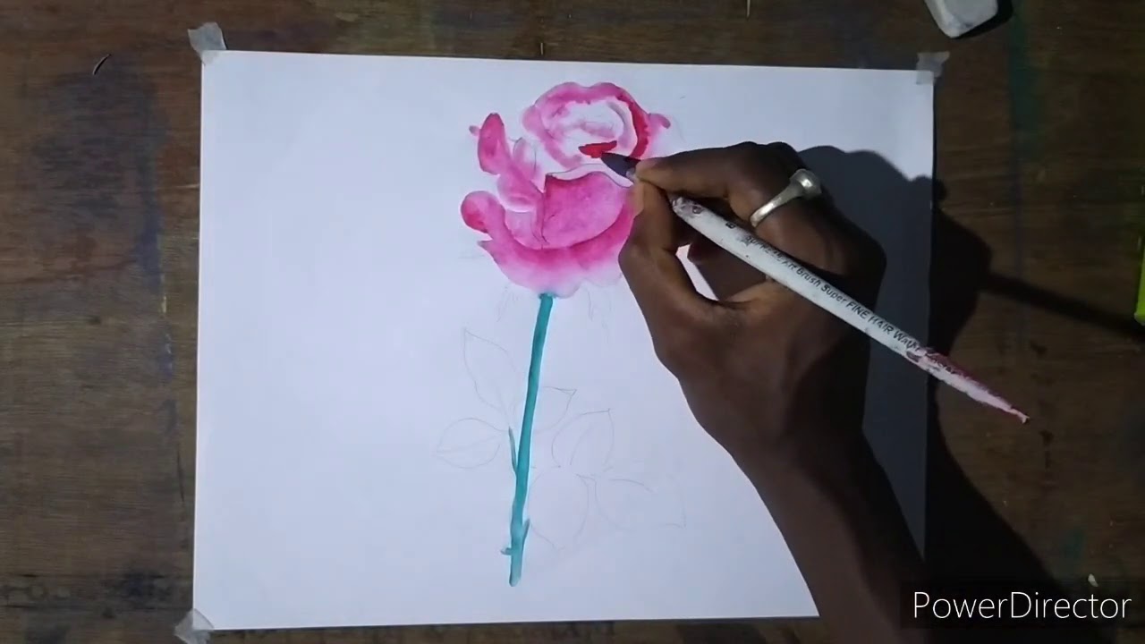 How to drow rose/ beautifull rose/ flowers - YouTube