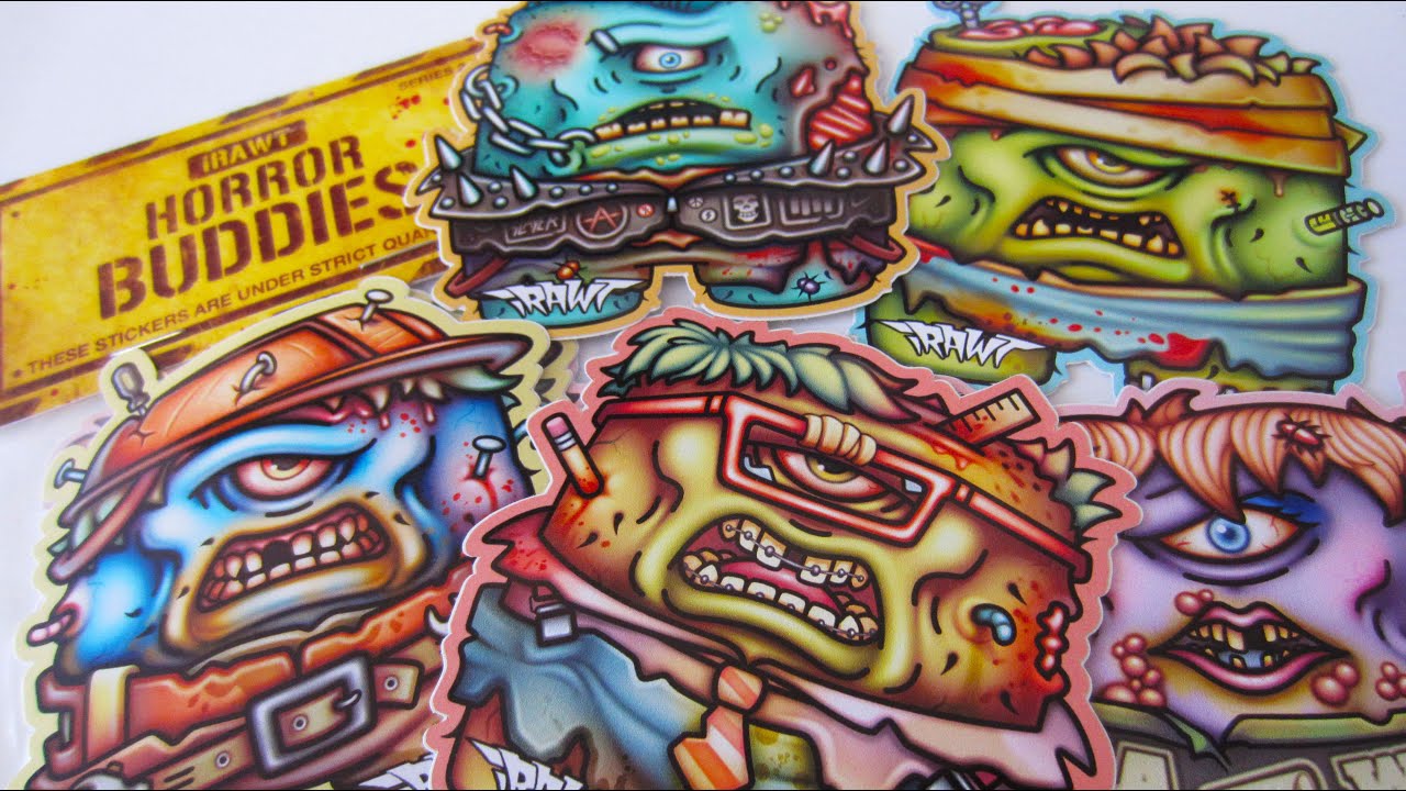 iRAWT Horror Buddies Series 2 Sticker Trade - YouTube